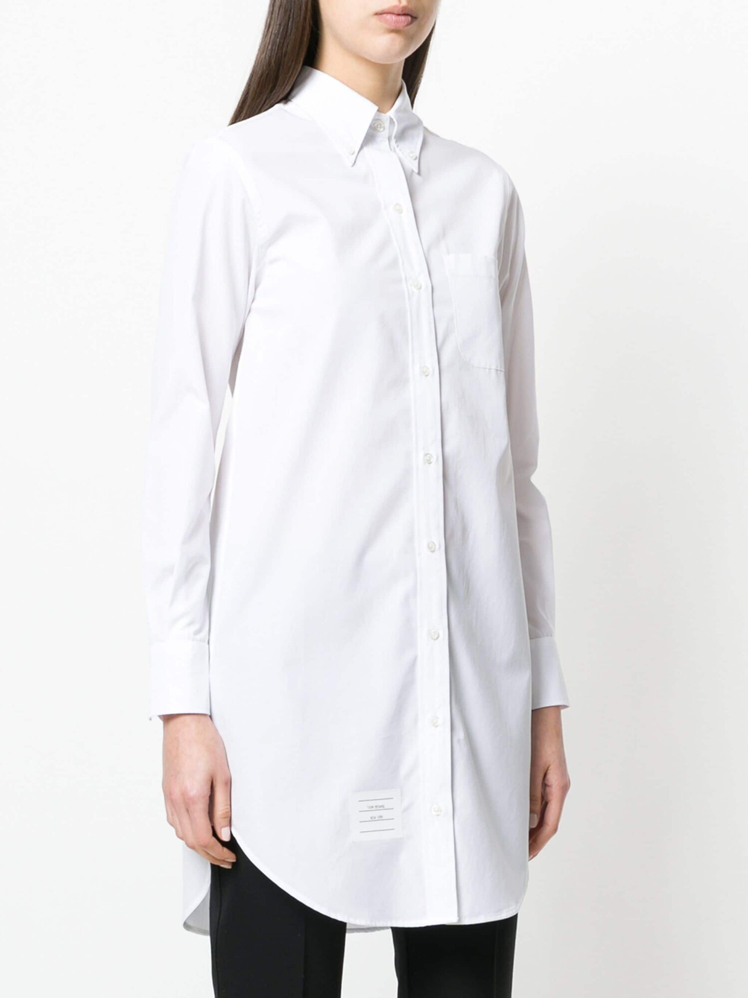 Платье THOM BROWNE Elongated button-down shirt, размер 40, белый — фото 1