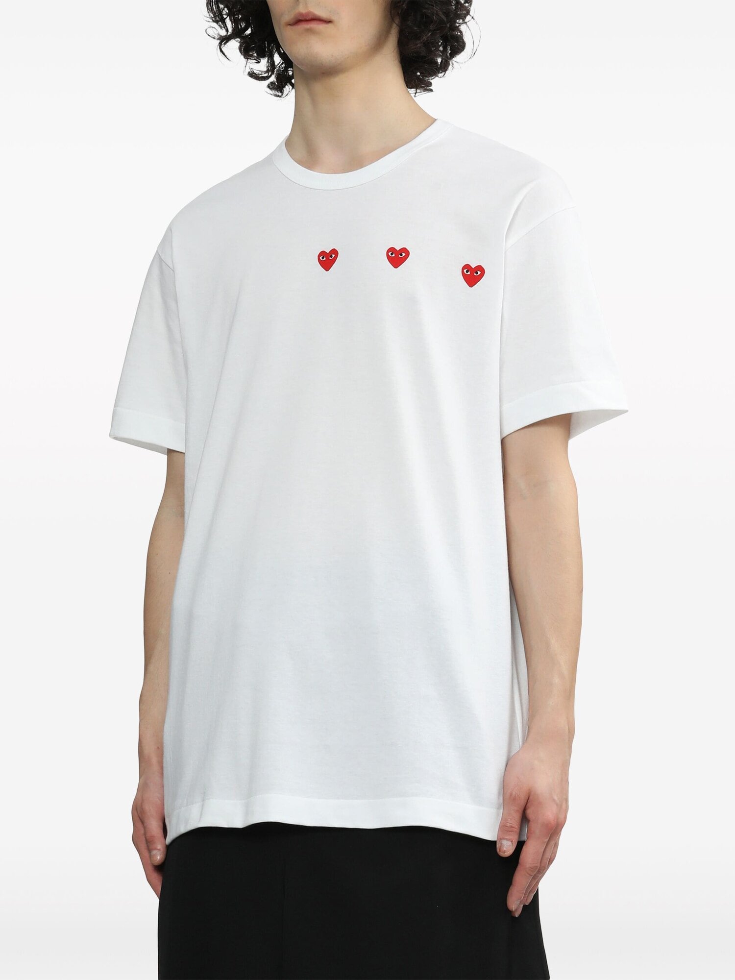 Футболка Comme des Garcons PLAY Triple Hearts, размер 42 — фото 1
