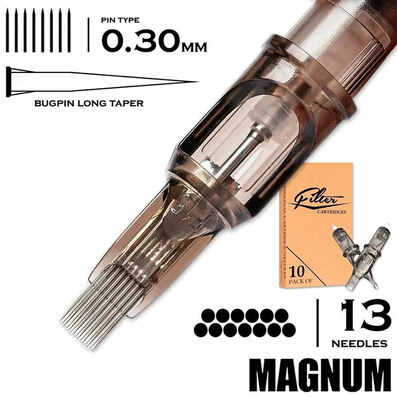 Тату картриджи EZ FILTER Magnum 13 MGLT/0.30 (1013mg) 10шт
