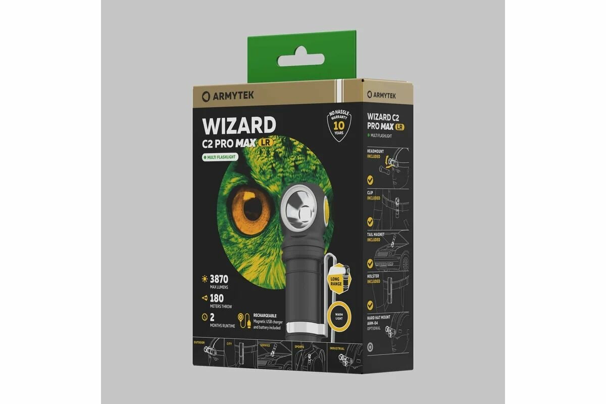 Фонарь Armytek Wizard C2 Pro Max LR Белый F06702C