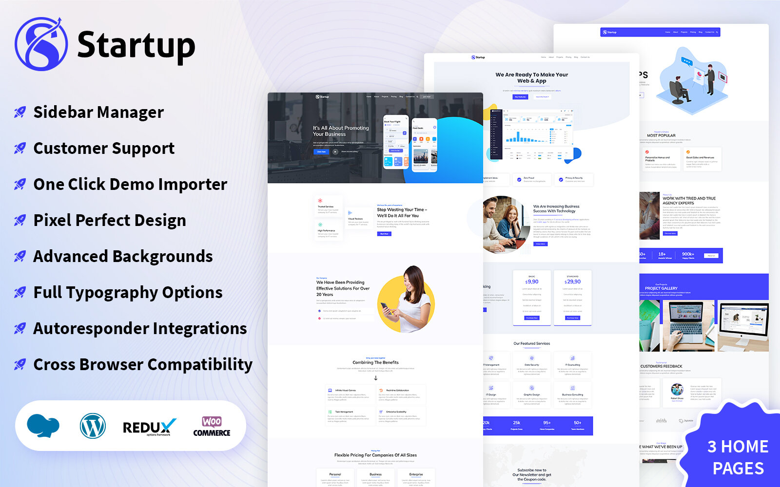 Подарочный сертификат на Шаблон для сайта Вордпресс с демоконтентом Fresh Startup Business Theme WordPress