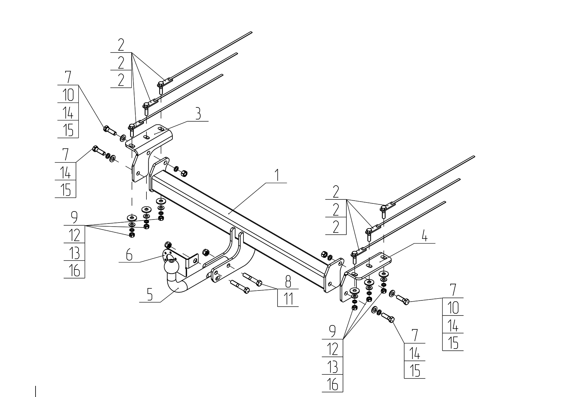 Фаркоп Avtos на Exeed LX 2017- (паспорт и сертификат в комплекте)(без электрики)EX 01