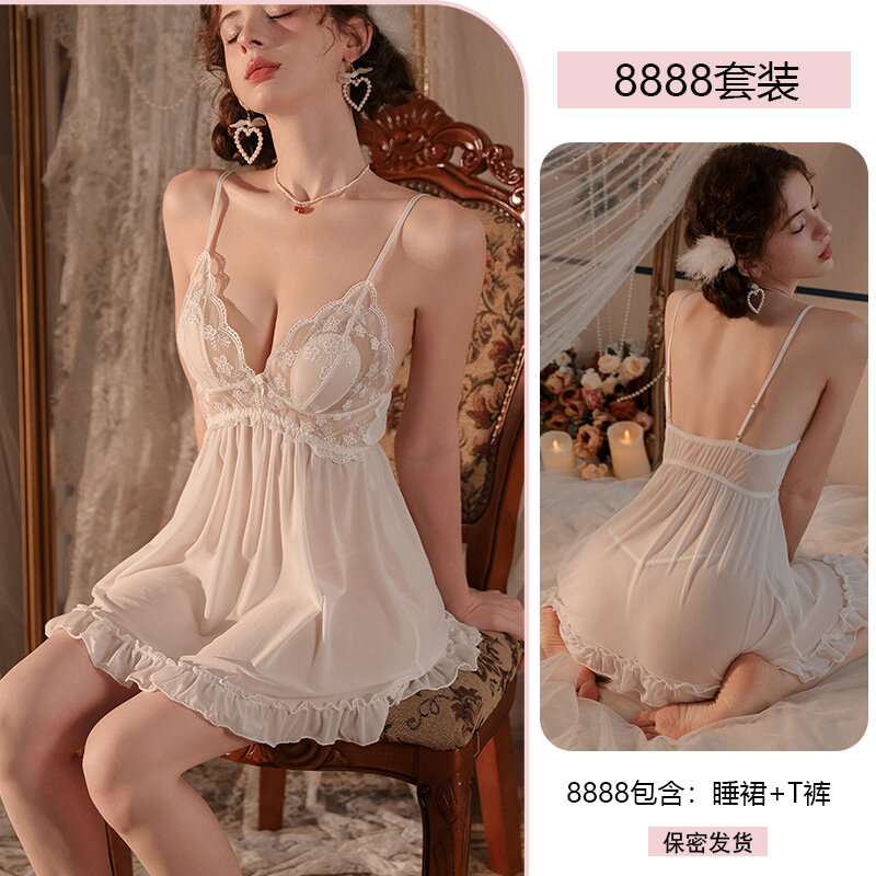 Сексуальное и соблазнительное платье-комбинация с цветочным принтом, милая и соблазнительная домашняя одежда, нижнее белье больших размеров 8888