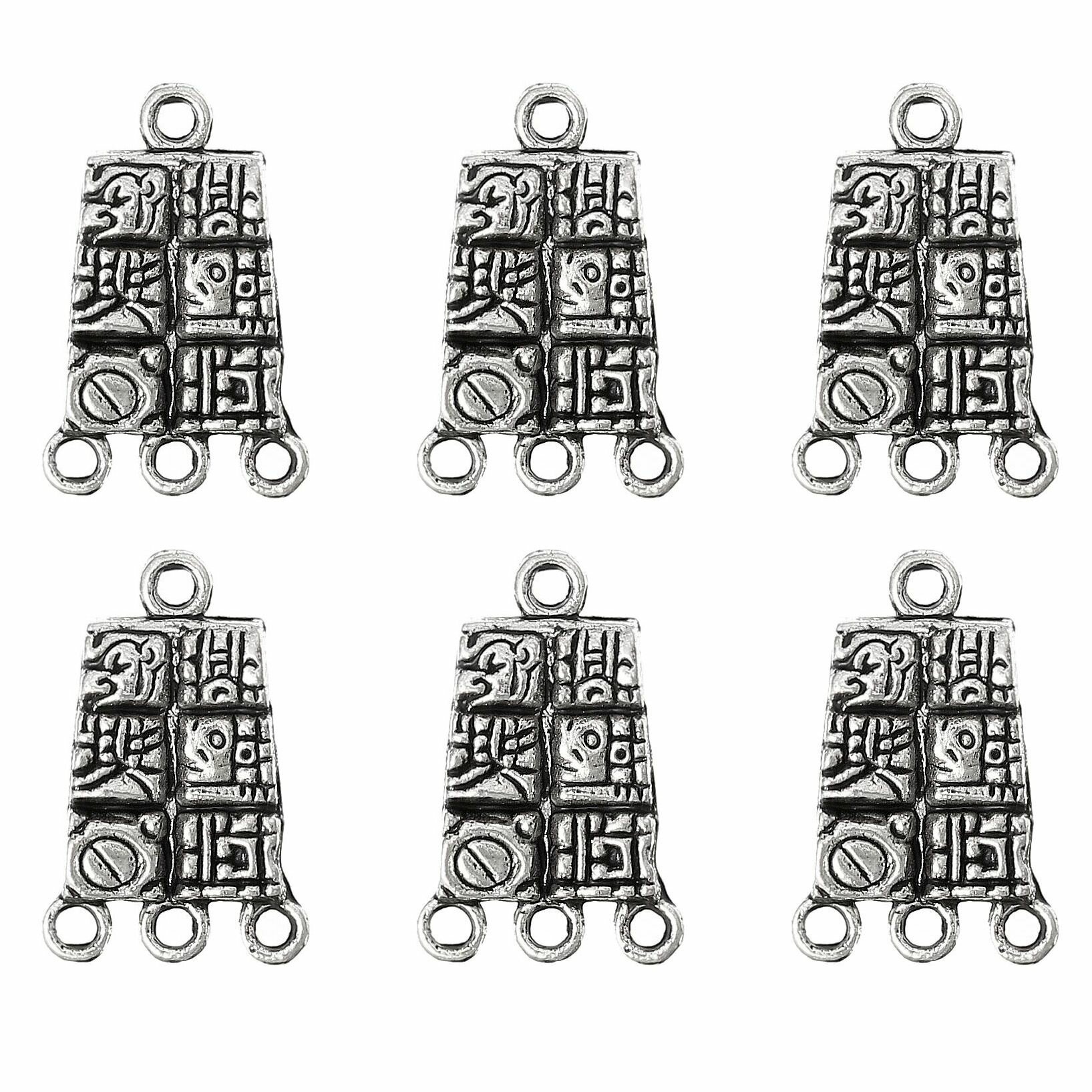 Коннектор на 3 нити "Майя" #4, 6 штук.