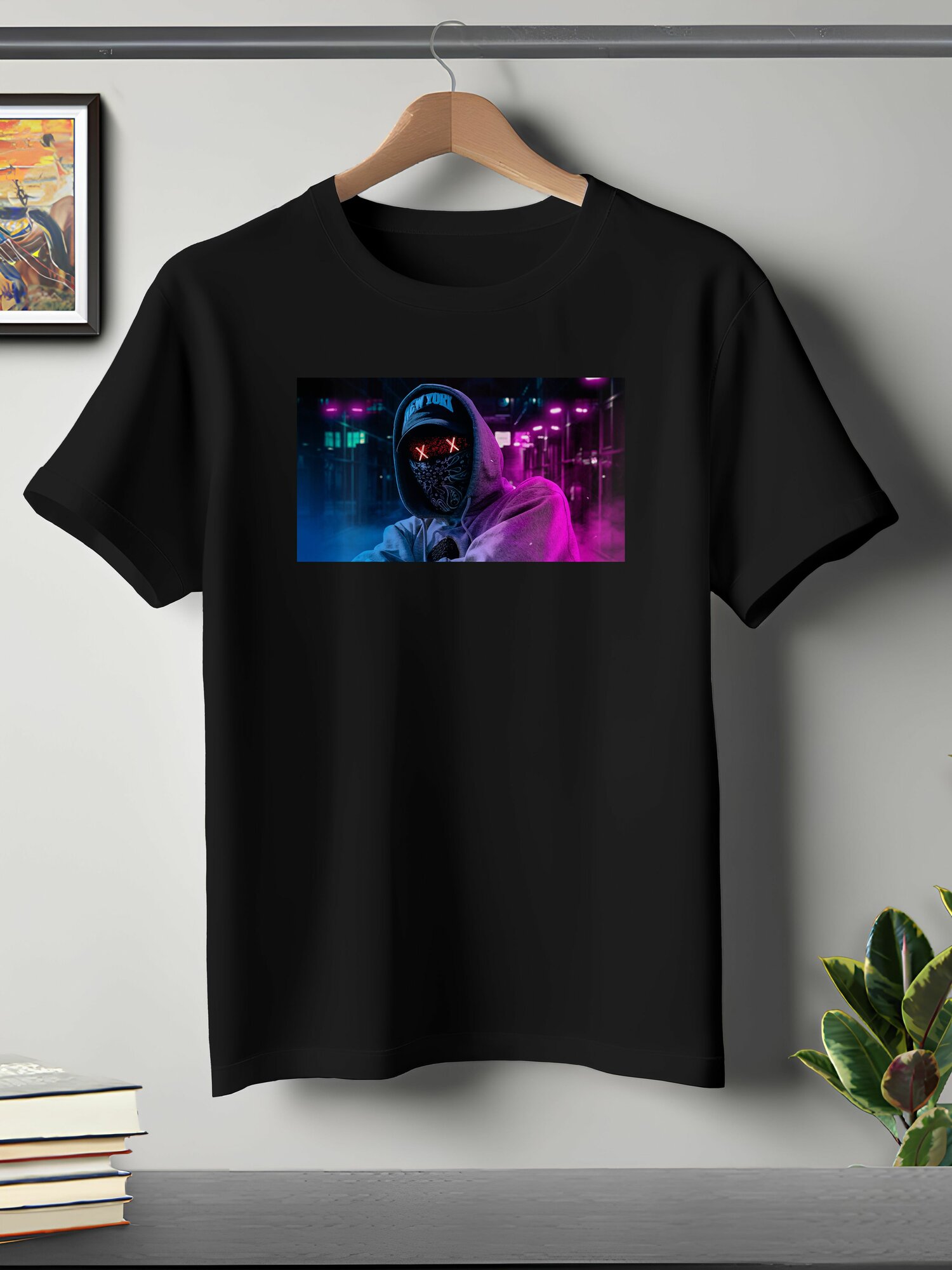 Футболка  Детская ONEQ 134 (9-10) размер с принтом Арт аниме, черная