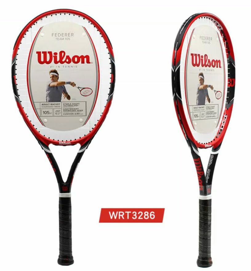 Теннисная ракетка Wilson, подходит для новичков, студентов и любителей, ручка № 2.