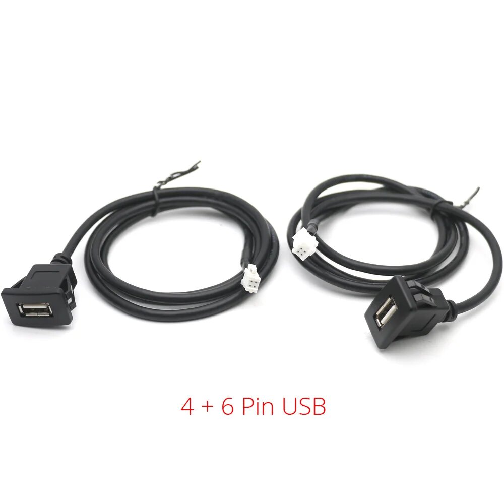 4 6-контактный разъем, двойной USB-разъем «Мама», монтажная панель, удлинитель, Square 4 6Pin