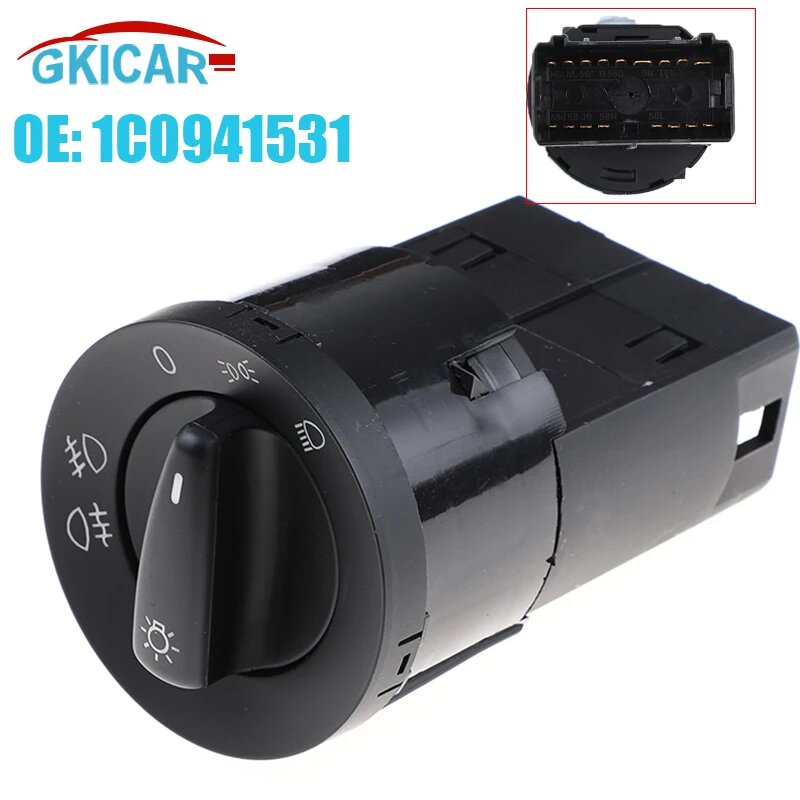 1C0941531 17-контактный переключатель для фар головного света, освещения, 1C0941531A для VW Volkswagen Bora Golf 4 Passat B5 Sharan Lupo Polo Beetle