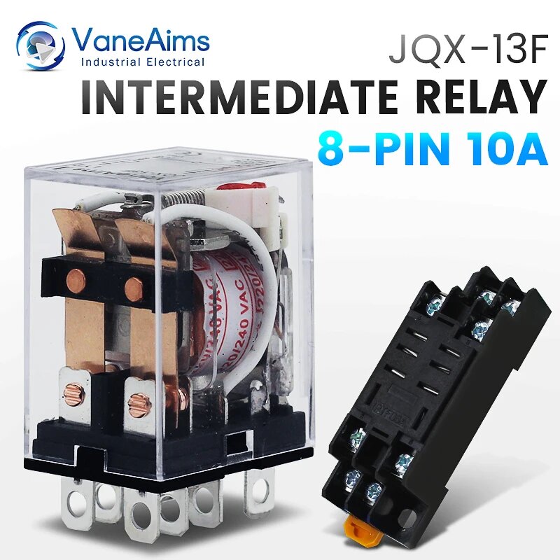 Реле JQX13F VaneAims 220V с базой, AC