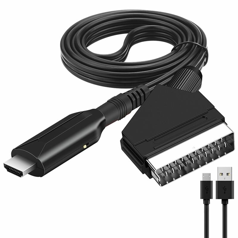 1080p Scart to HDMI-Compatibleconversion Adapter, кабель видео преобразователя ввода вывода