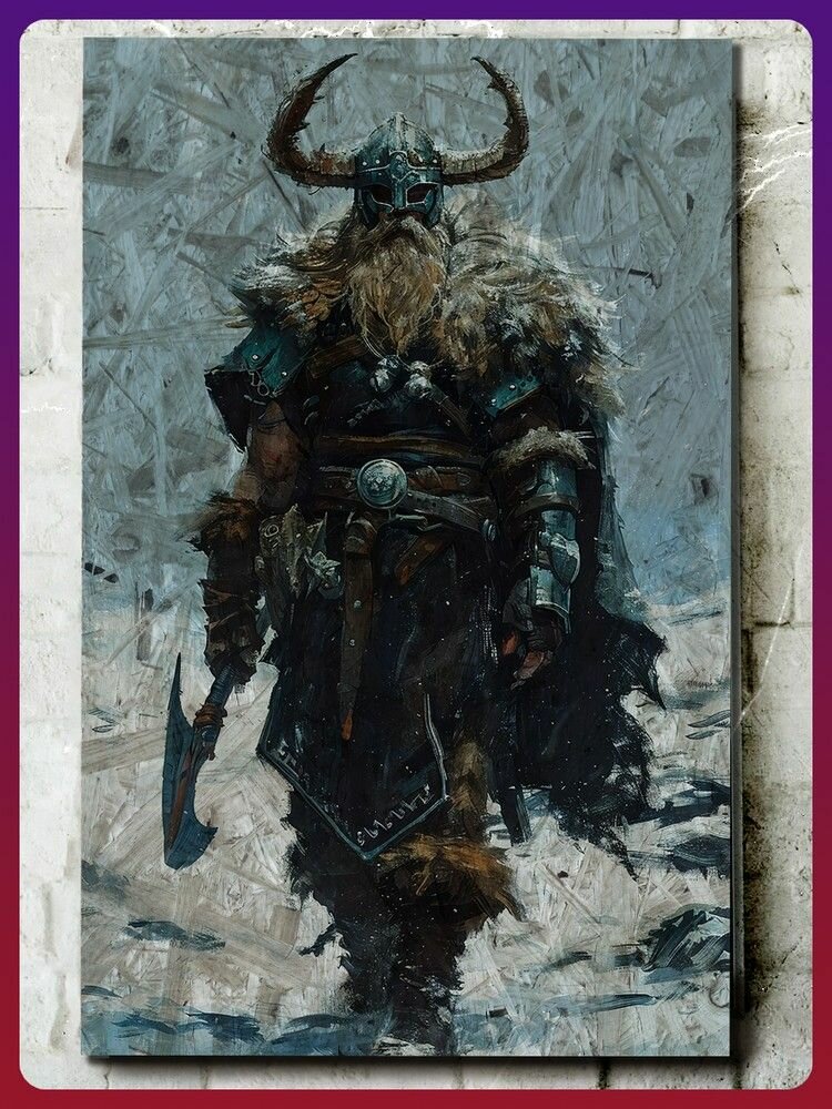 Картина интерьерная на рельефной доске Разное Викинги (Викинг, viking, Скандинавия, язычество, воин, топор, вальгалла) - 6241258