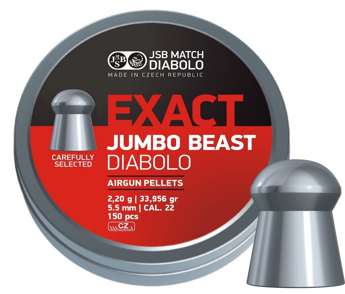 Пули для пневматики JSB EXACT Jumbo Beast Diabolo 5,52 мм, 2,2 грамма, 150 шт