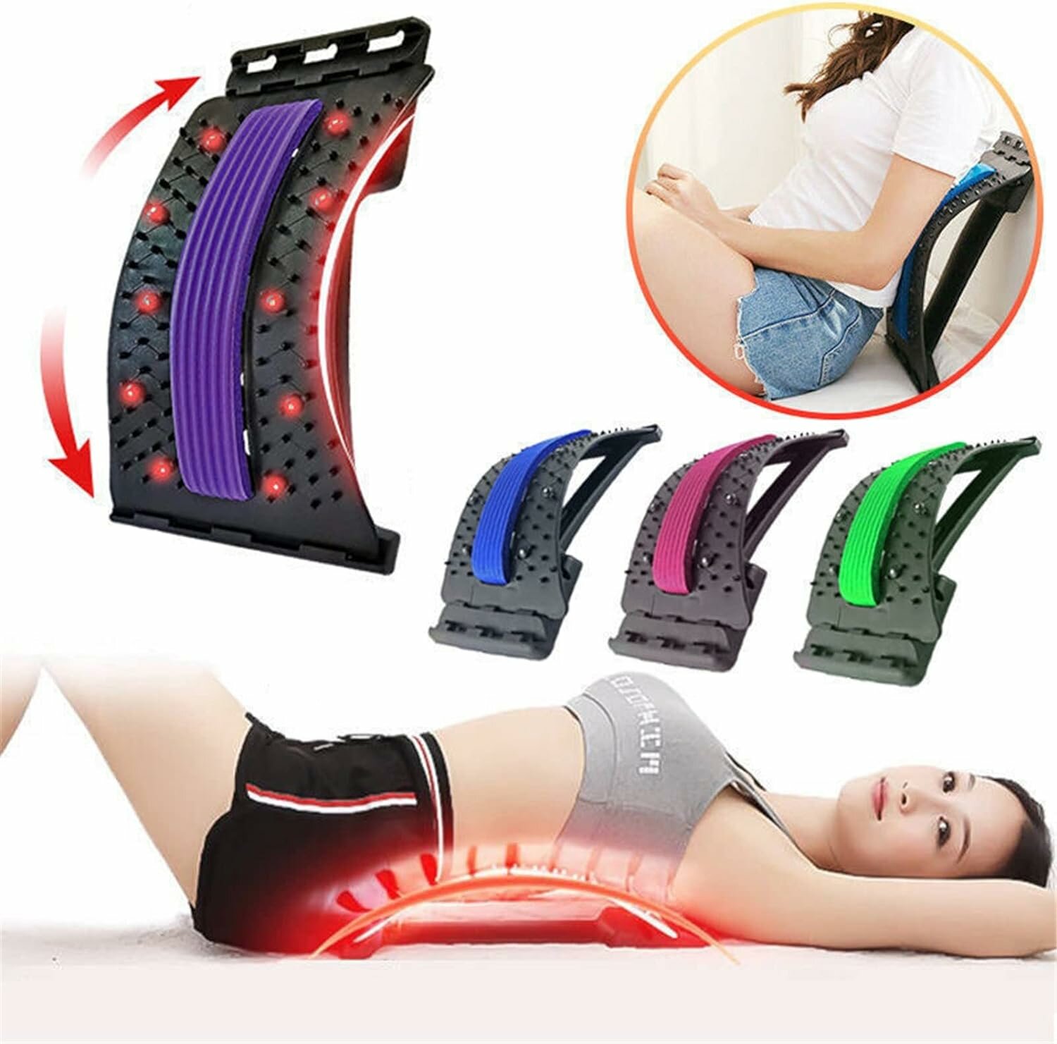 Магнитотерапия Многоуровневый Регулируемый Массажер для Спины Растяжитель Талия Шея Фитнес Поддержка Поясничного Отдела Шейного Позвоночника Облегчение Боли