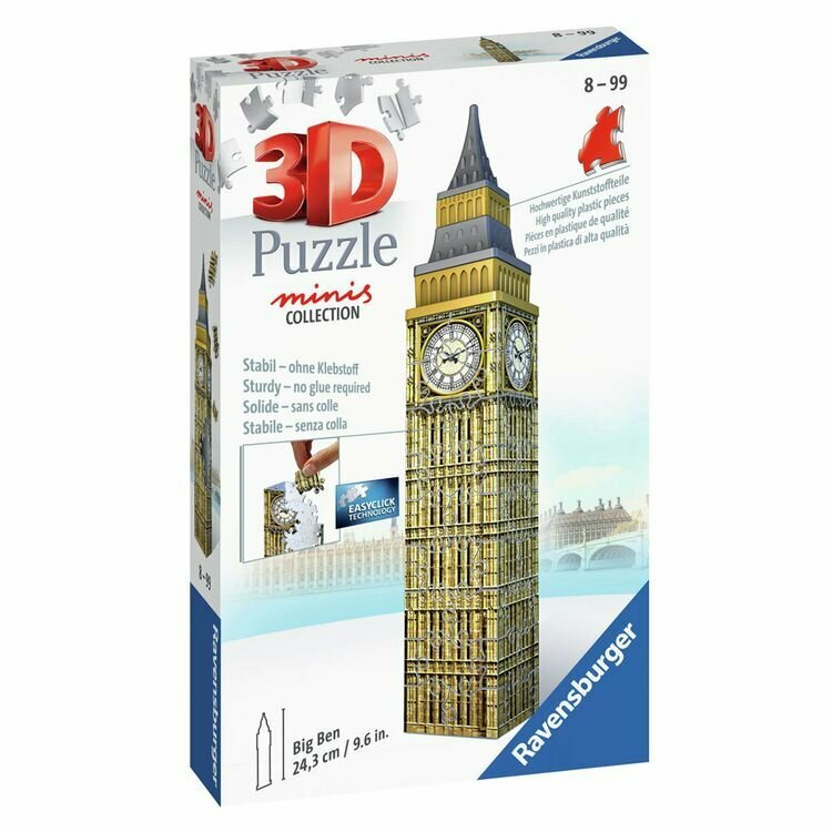 Пазлы 3D 60 деталей. Биг-Бен (+аксессуары, пластик) 11246, (Ravensburger)