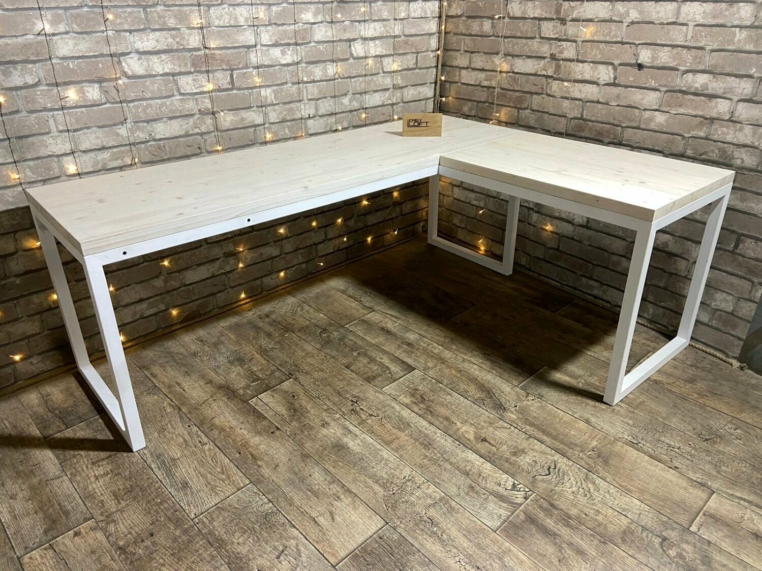 Стол EasyLOFT письменный угловой, с кабель каналом, 200/150x60x75 см, цвет белый