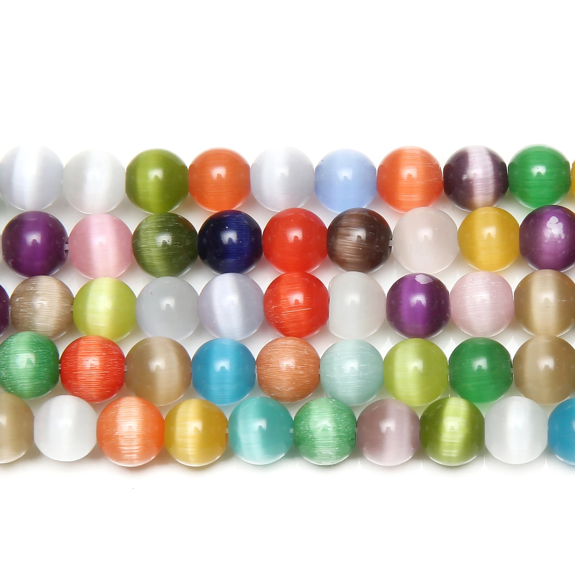 Бусины кошачий глаз Tony and Beads 6/8/10 мм 6mm 63pcs beads