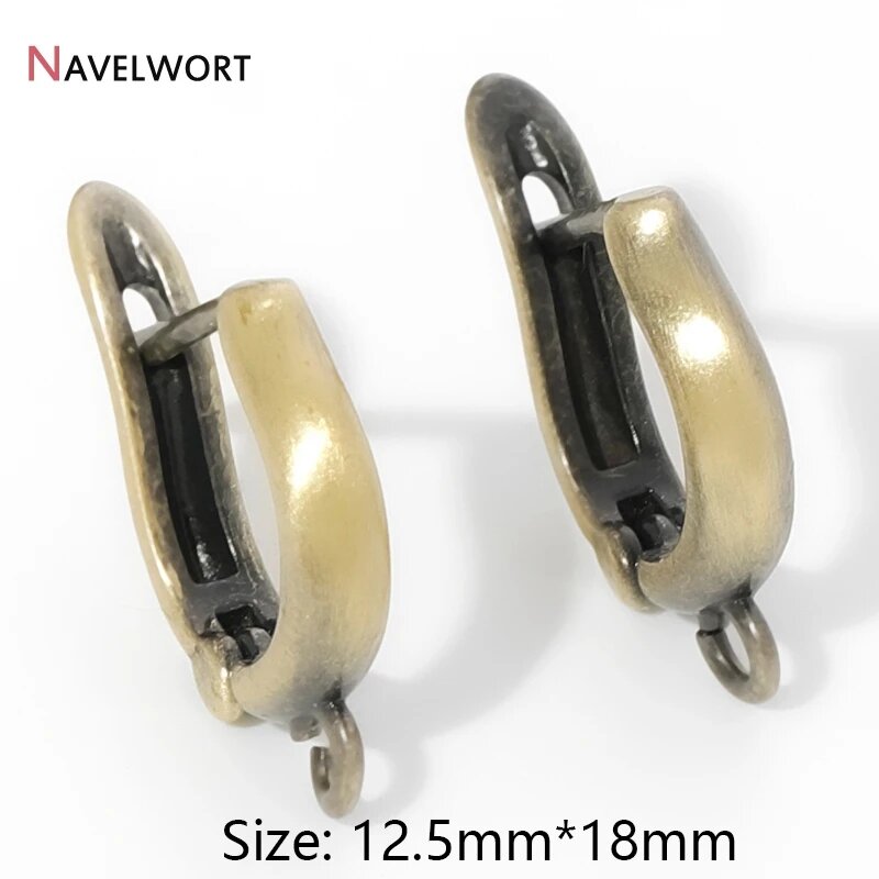 Бронзовые застежки для сережек NAVELWORT, 4 пары, 12.5mm*18mm