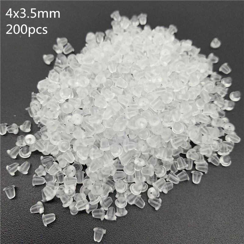 LXBENING зажимы для сережек-гвоздиков, силиконовые, 200 шт. 04