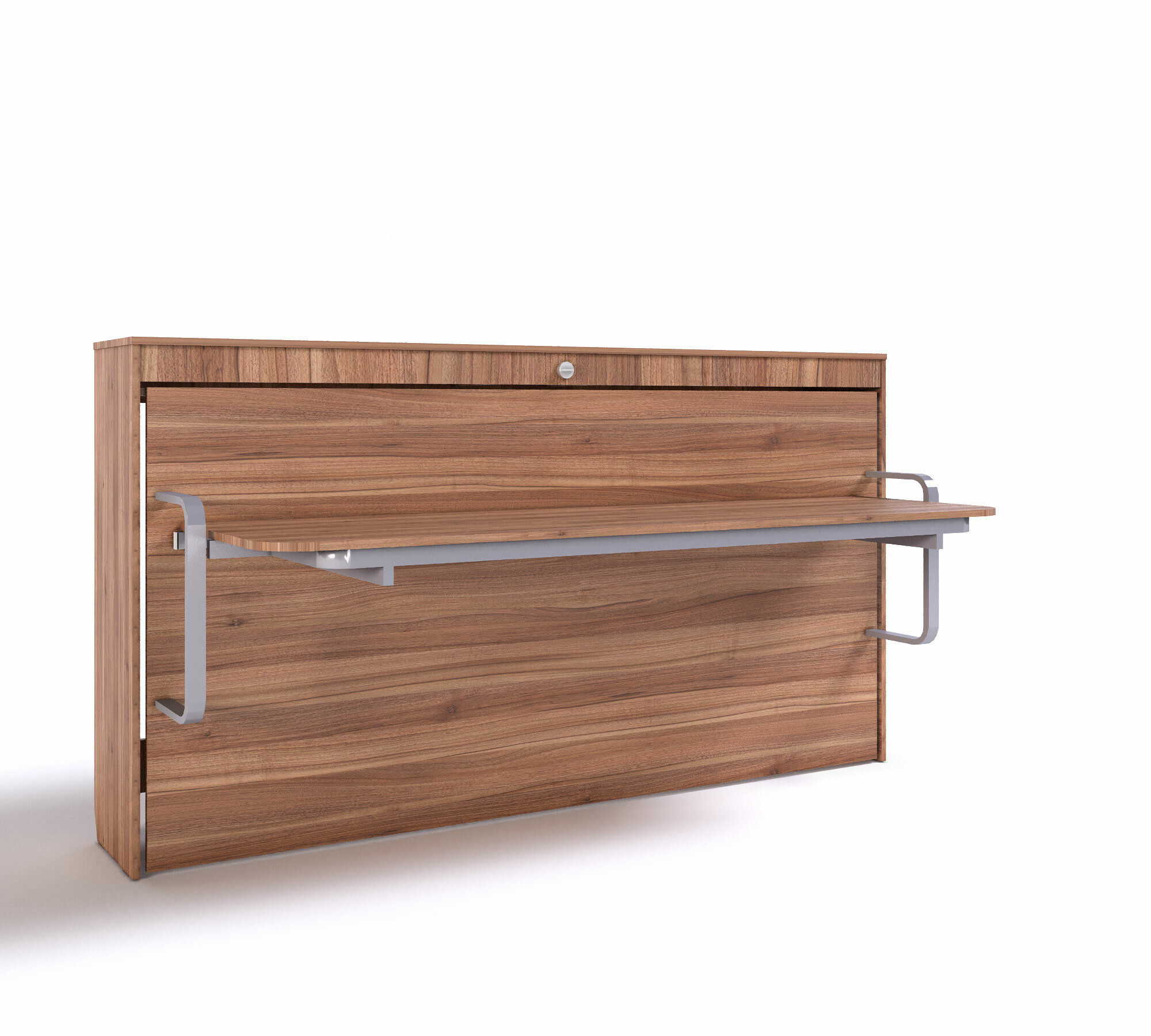 Откидная односпальная шкаф-кровать трансформер со столом Бранда Таволо Уно Орех Лион