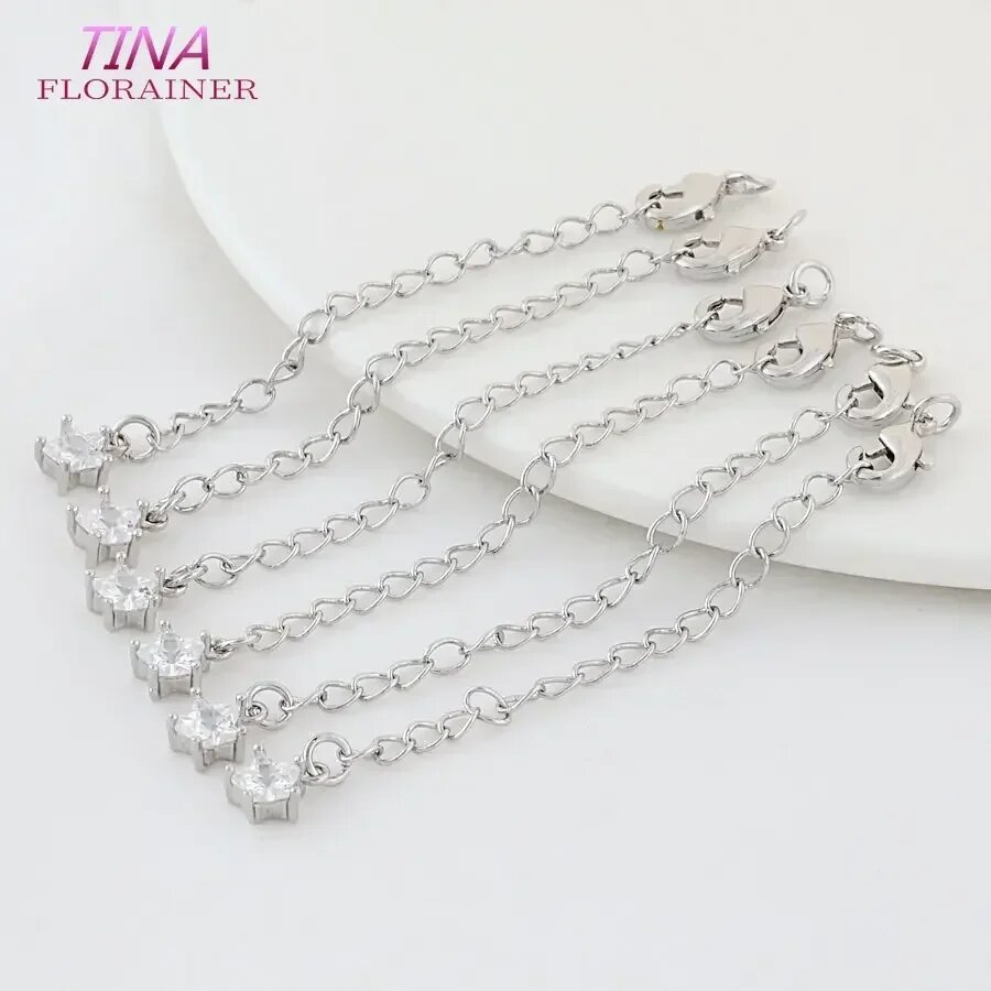 6 шт, медная удлинительная цепочка золотого цвета 14 карат Florainer Tina с Style 26