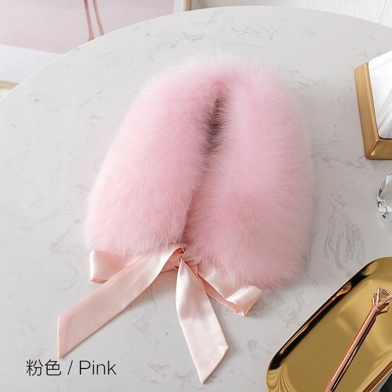 Меховой шарф-бант 50 см