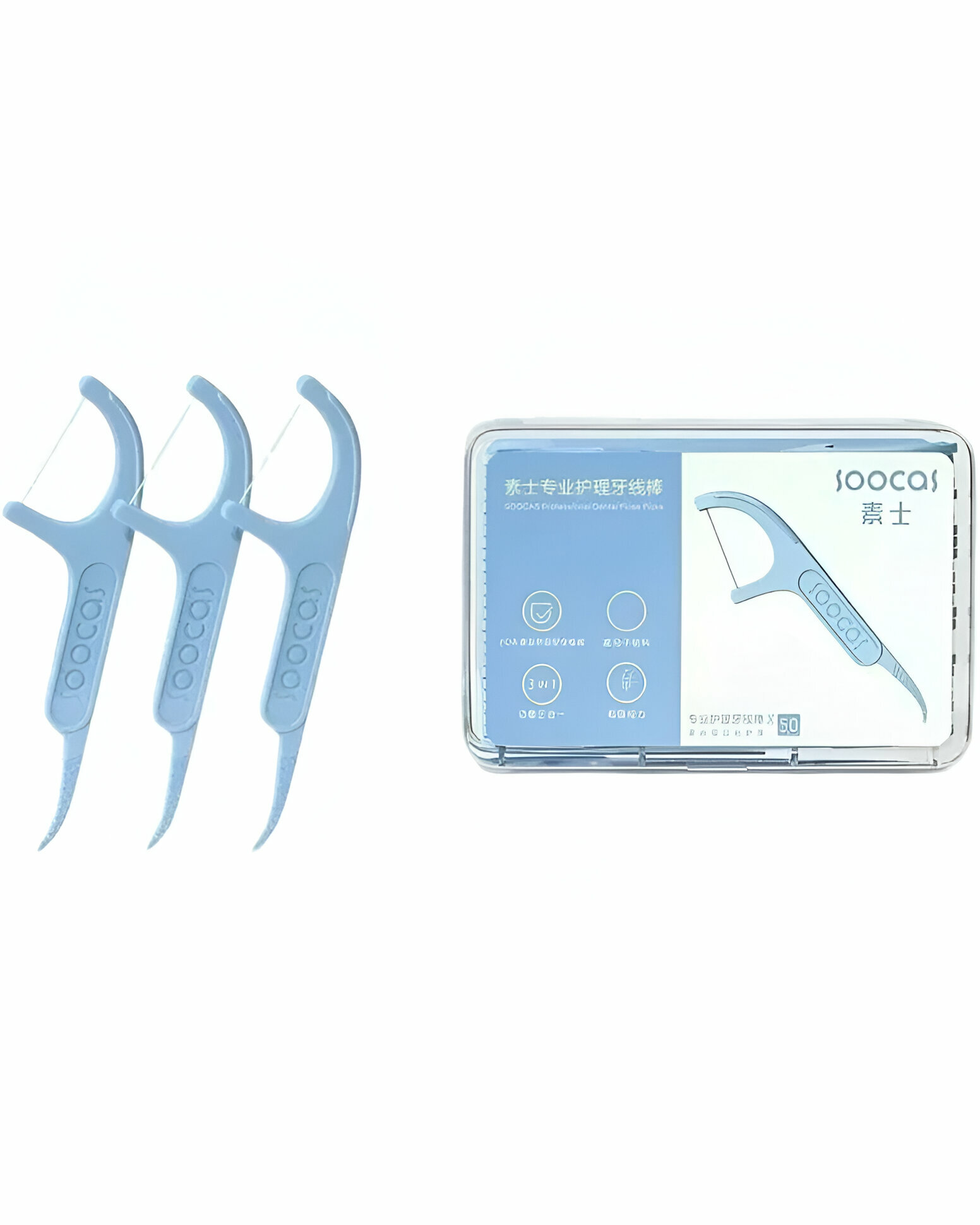 Зубная нить Soocas Dental Floss Pick (1 упаковка) 50шт (D1-CN1), флоссер