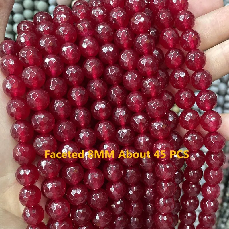 Бусины из натурального камня SYSRXLR Бордовый, 8MM About 45 PCS