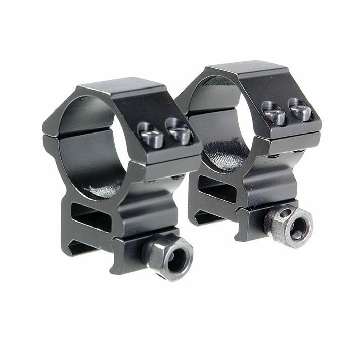 Кольца для прицела Veber 3021 H с окошком 5 мм, на Weaver 21 мм, высокие, для прицела с посадочным диаметром 30 мм