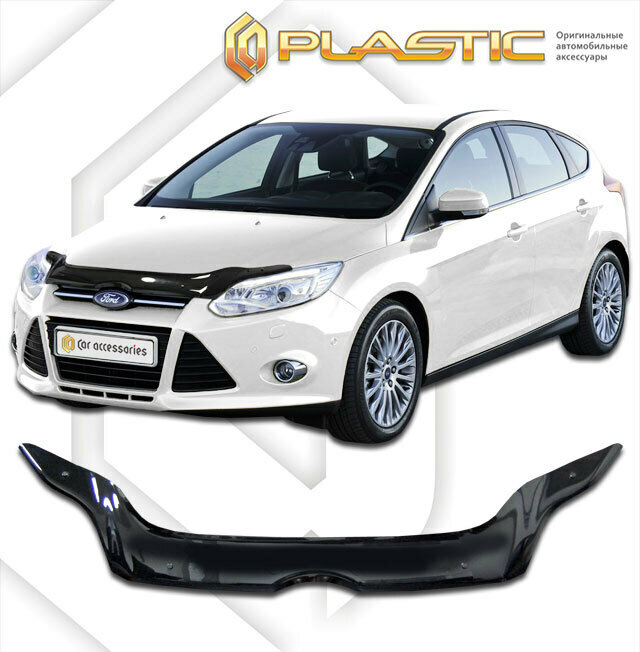Дефлектор капота Classic черный Ford Focus 3 универсал Год выпуска 2011-2015