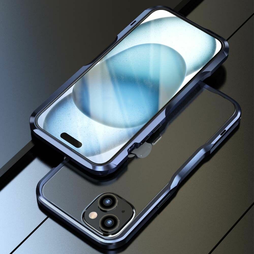 Металлический бампер корпус, совместимый с Apple iPhone 15 (Эпл Айфон 15), роскошный алюминиевый сплав