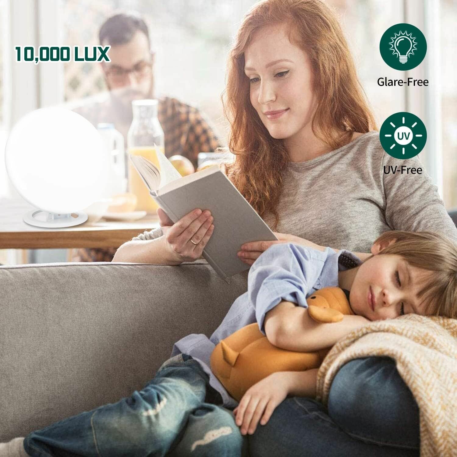 Лампа Light The Rapy Lamp, свет без ультрафиолета 10000 люкс, солнечная лампа с 3 цветовыми температурами, компактный размер для дождливой погоды, офиса без окон