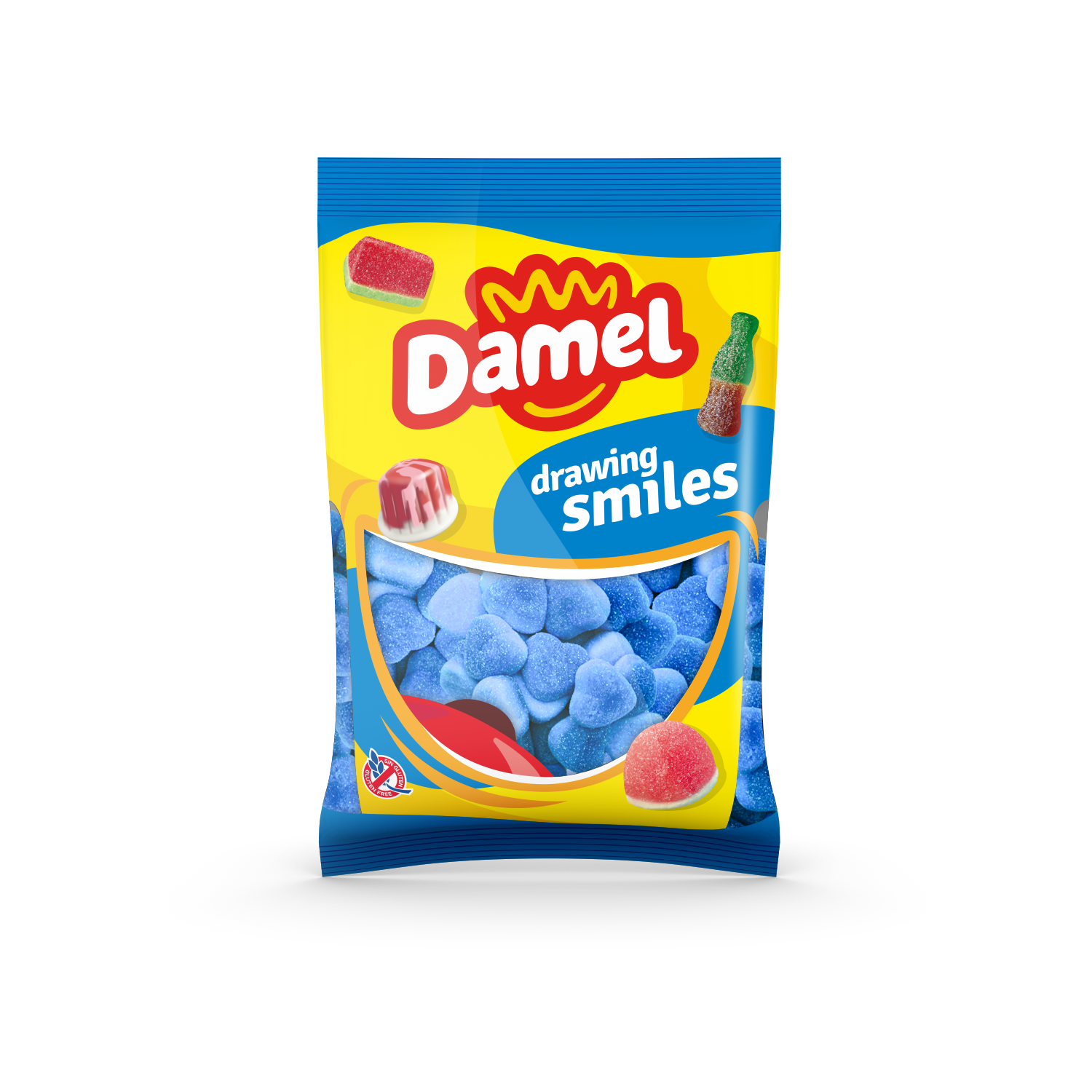 Мармелад жевательный HALAL "Сердца с начинкой" голубые в обсыпке 1кг DAMEL/Испания