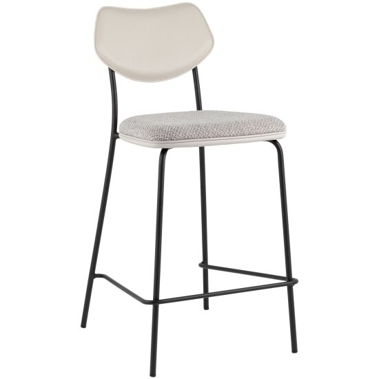 Стул полубарный Stool Group Casey, серый, с серой экокожей