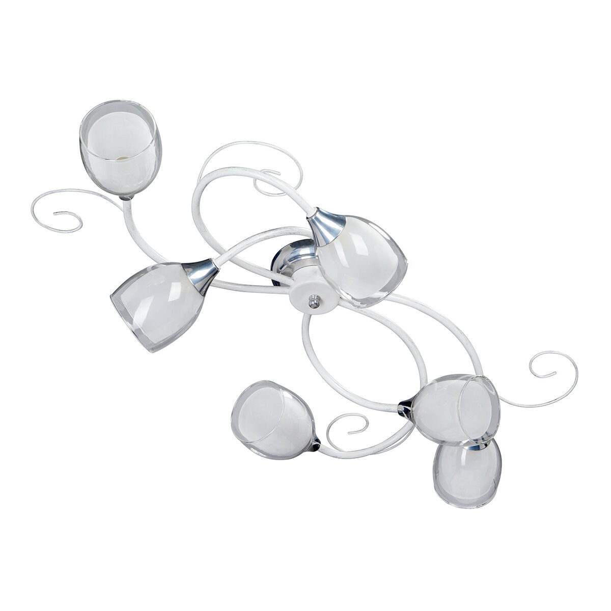 Люстра Vitaluce V3269/6PL E14 6 ламп, 60W, бежевая, плафон белый, крепление планка %распродажа!%