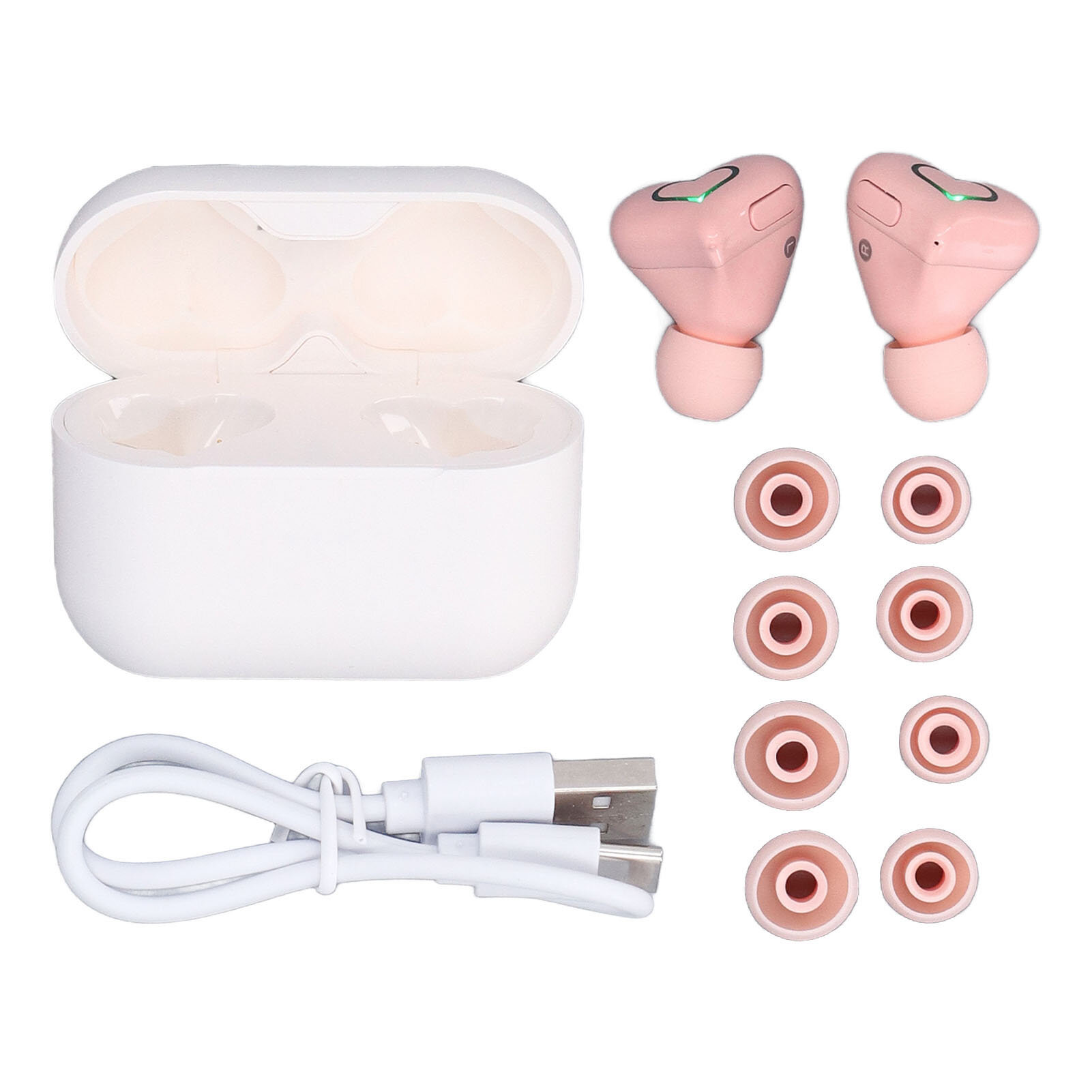 Беспроводные наушники в форме сердца, Bluetooth 5.3, HIFI, градиентный светло-розовый