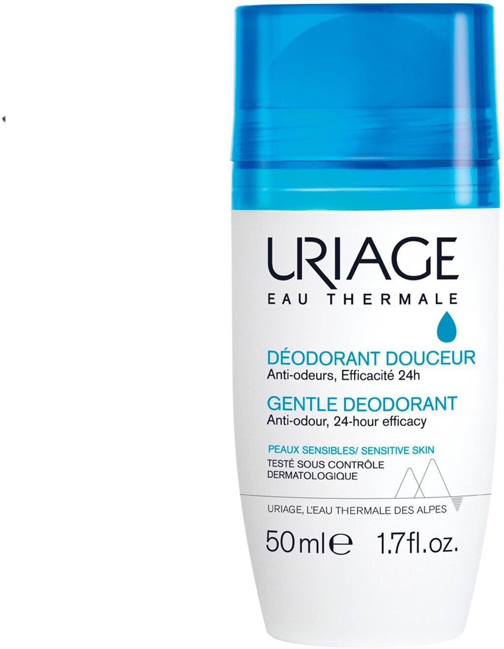 Дезодорант Uriage Gentle, роликовый, 50мл, парфюмированный, защита до 24 часов