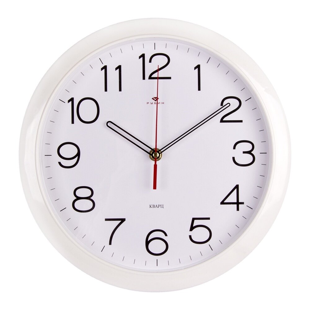 Часы настенные 21 век круглые 29 см, корпус белый "Классика" (6026 W)