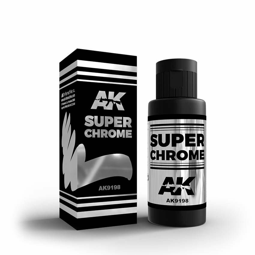 Краска для сборных моделей AK Interactive - Metallics: Super Chrome (60ml)
