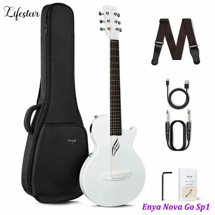 Гитара трансакустическая Enya NOVA GO/SP1. WH,35 дюйма, с датчиком