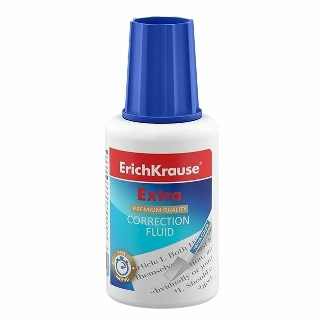 Корректирующая жидкость Erich Krause Extra 20 мл, с губкой (13812)
