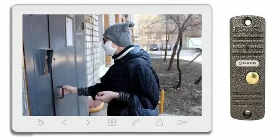 Комплект видеодомофона Tantos Prime HD SE (белый) и Walle HD (серебро)
