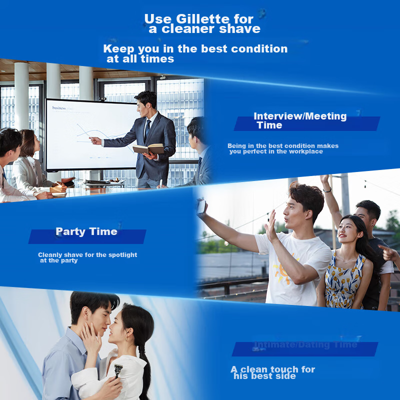 Gillette Manual Razor Fusion ProGlide ProGlide 5 ProGlide Gravity Box, 1 Handle with 5 Blades, 5-Layer Blades, Manual Shaver, Imported Portable Magnetic, Birthday Gift for Men