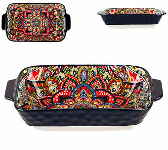 Nouvelle Блюдо для запекания "Arabesque" (синий) 22,5*12,5см, 600мл, фарфор 0860218