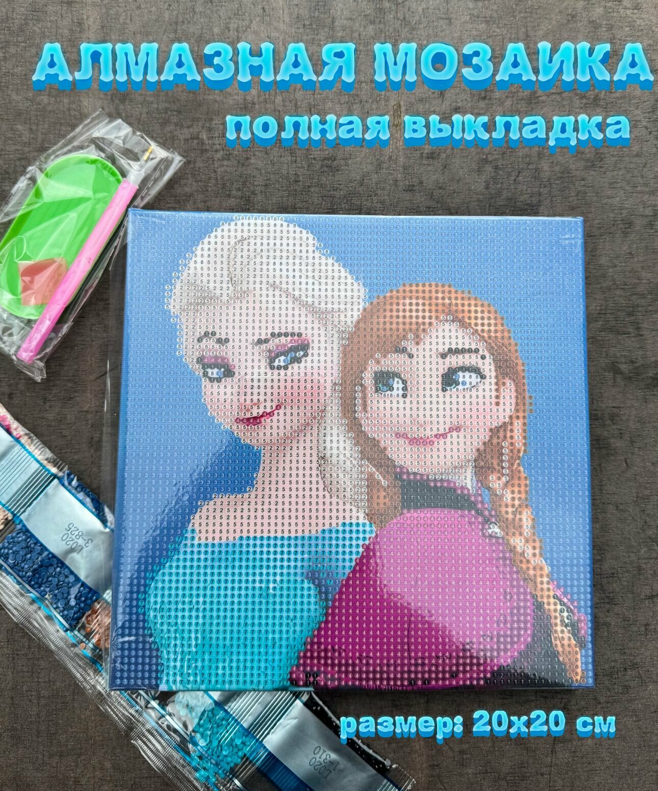 Алмазная мозаика для девочек Холодное Сердце 20x20 на подрамнике