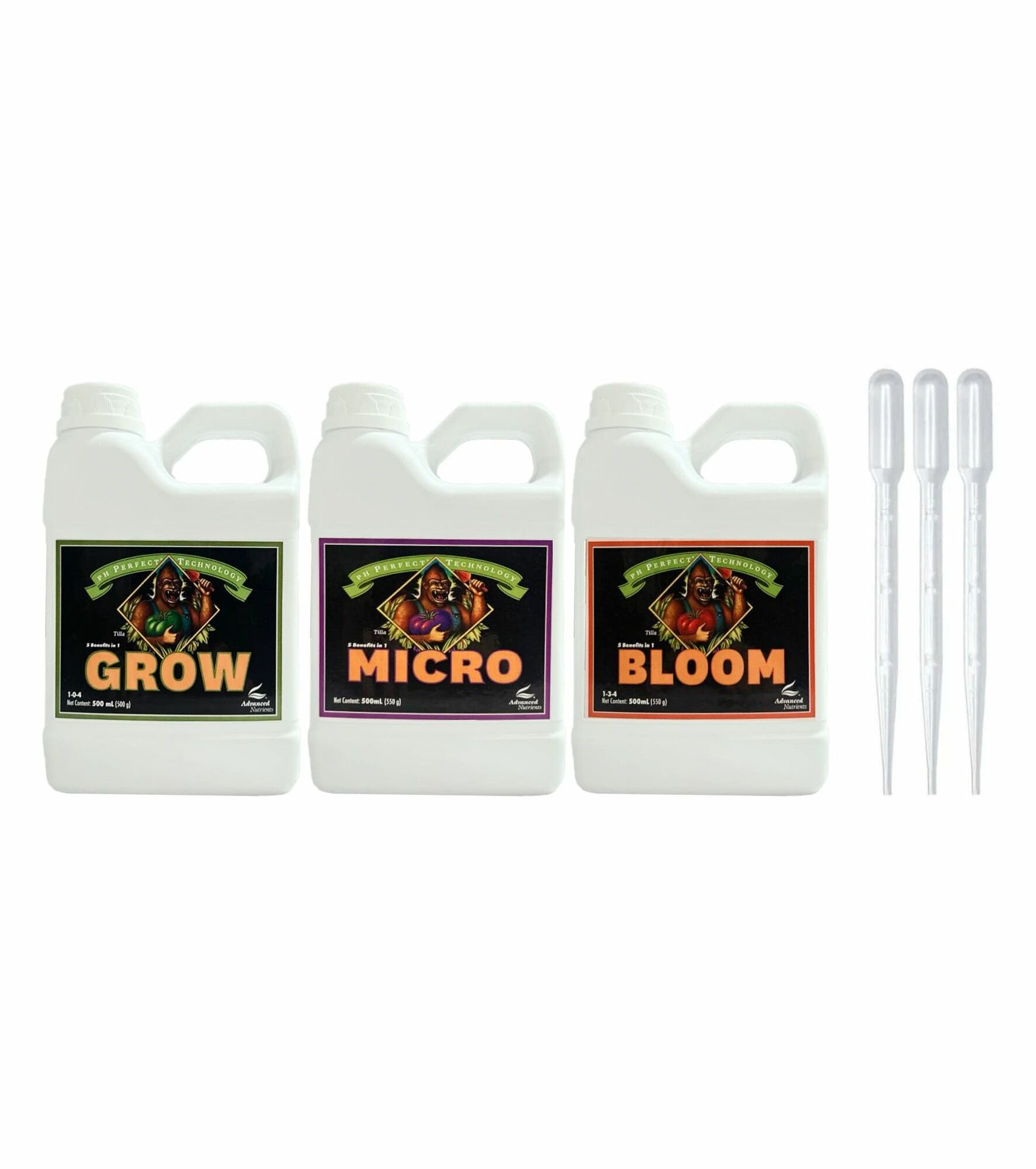 Удобрение базовое Advanced Nutrients pH Perfect (Grow+Micro+Bloom) / 3x0.5 л.