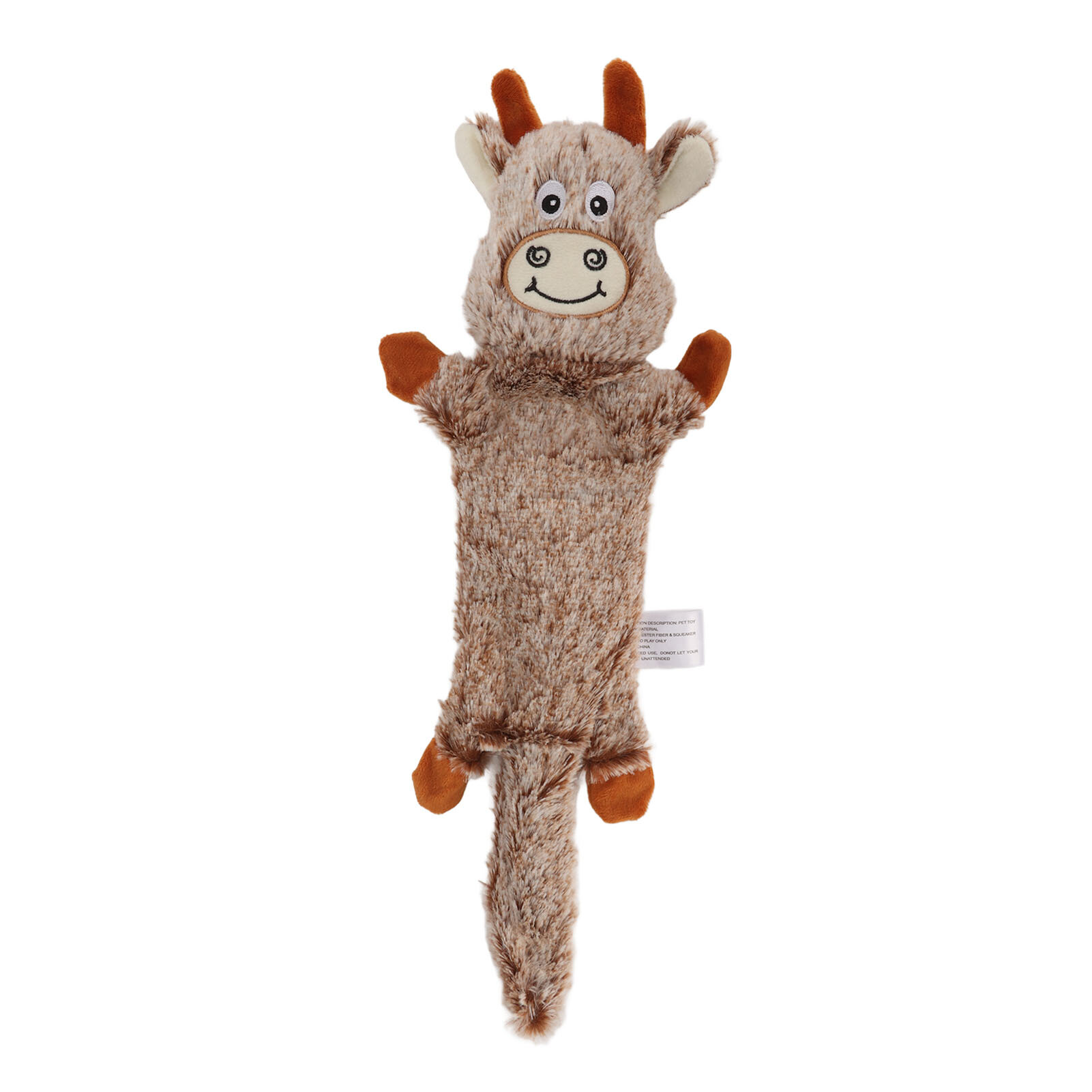 Писклявая плюшевая игрушка для собак, милая форма животного, устойчивая к укусам, писклявая набивка для домашних животных, бесплатная игрушка, бык