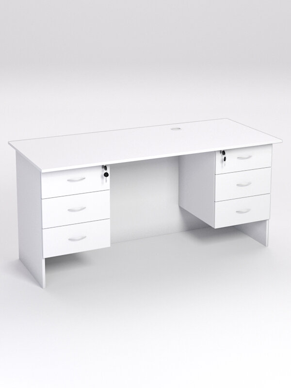 Стол двухтумбовый офисный С-07А, Белый. Производитель товара - компания Westcom.