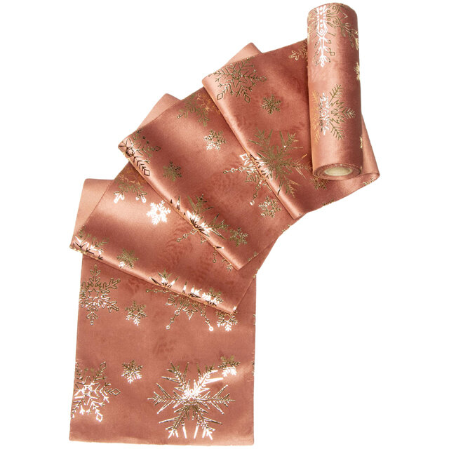Декоративная лента Rosantico: Снежинки 270*15 см, Due Esse Christmas (Ду Эссе Кристмас), 126-DUE-2(PINK+CHAMP)-1