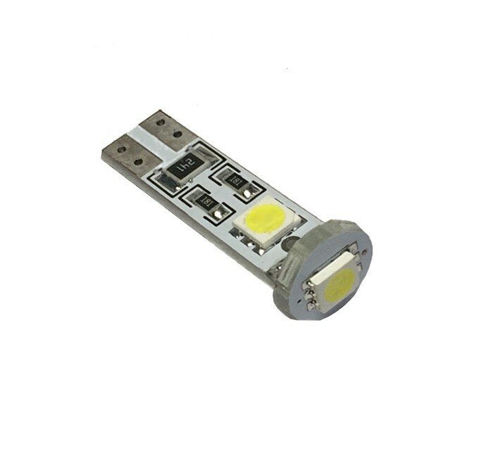 Cветодиод 12V T10 BM 3SMD (size 5050)W5W (W2,1x9,5d) белый 30lm 1.6W(с резистором)TM NORD YADA