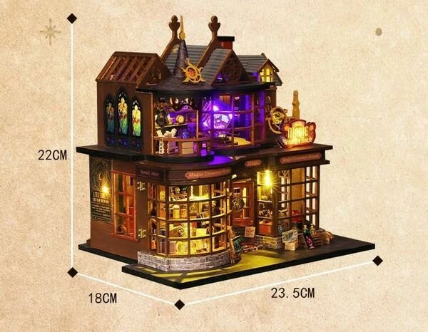 Румбокс "Волшебный Дом Сокровищ" с подсветкой, книжный разделитель по мотивам Гарри Поттера, интерьерный конструктор-миниатюра DIY House
